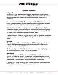 FINAL Coronavirus Issue Backgrounder - Letterhead - Wisconsin Farm ...